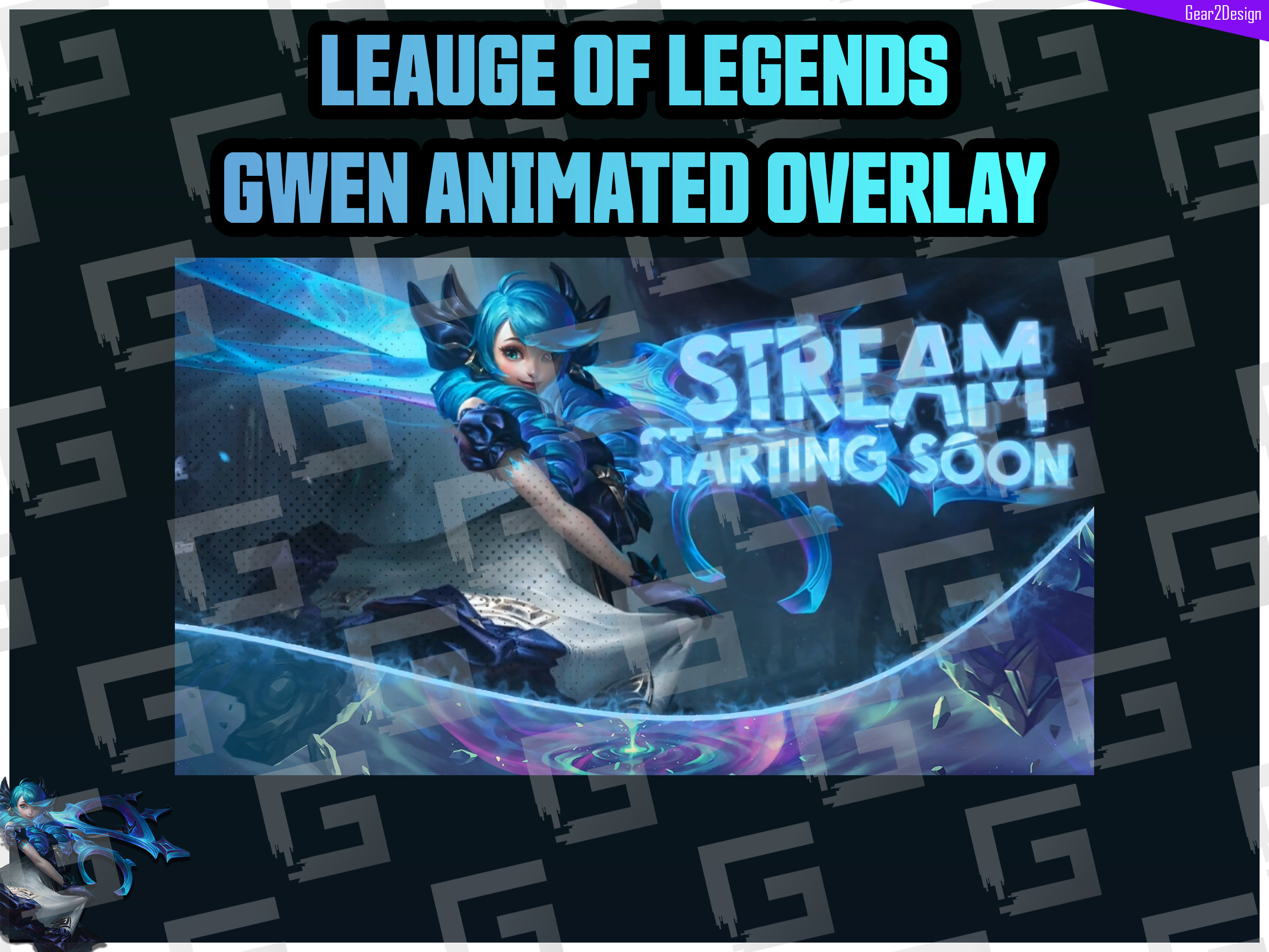 Gwen Animated Stream Overlay Pack HUD Webcam Panels Animated Streaming ...