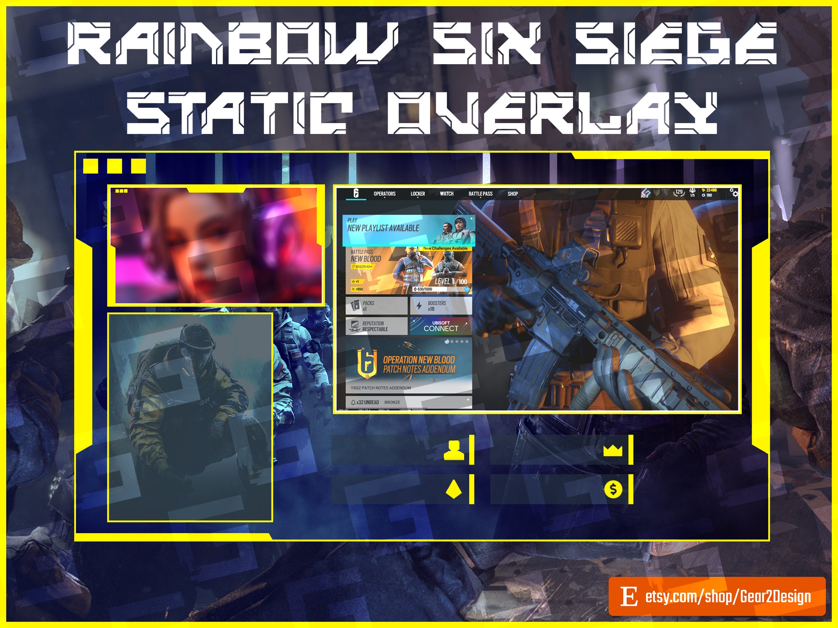 Rainbow Six Siege Overlay | Webcam | Panels | Static | Streaming ...