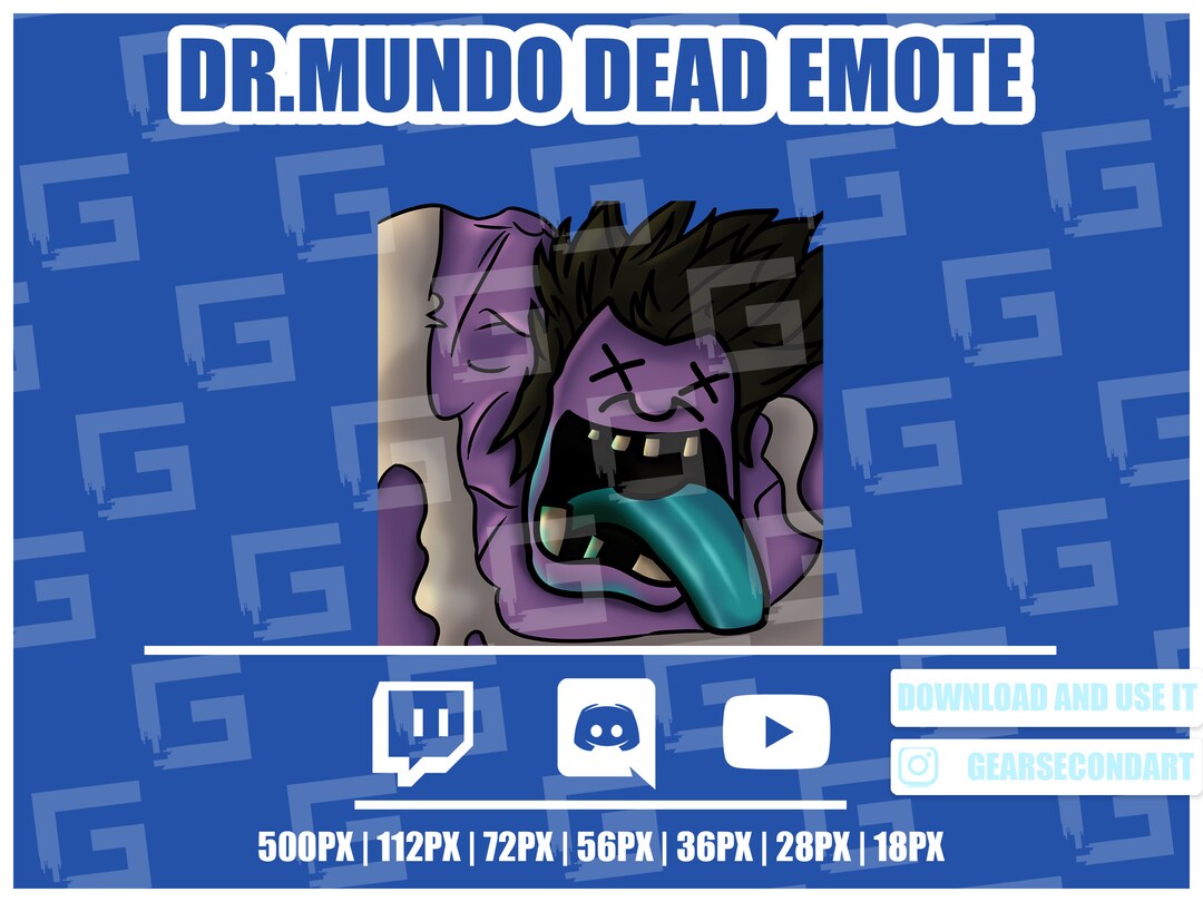 Twitch Emote DEAD Dr. Mundo Lol Leauge of Legends - Etsy