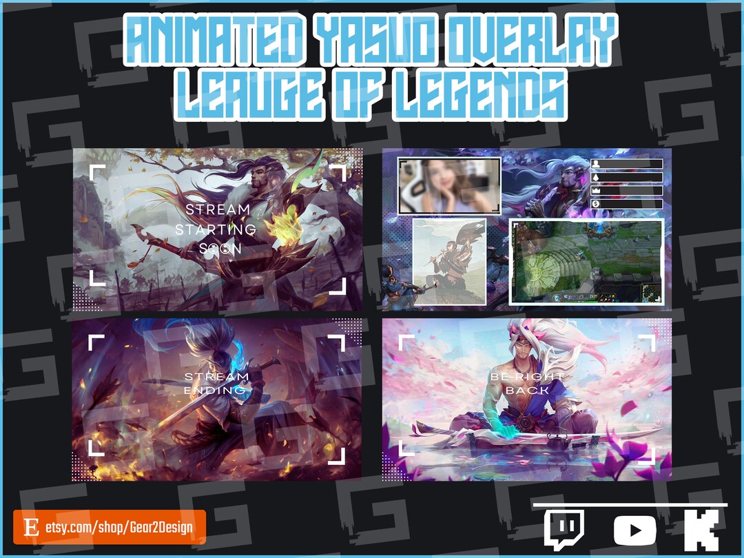 Yasuo Stream Overlay Pack | HUD | Webcam | Panels | Animated | Static ...
