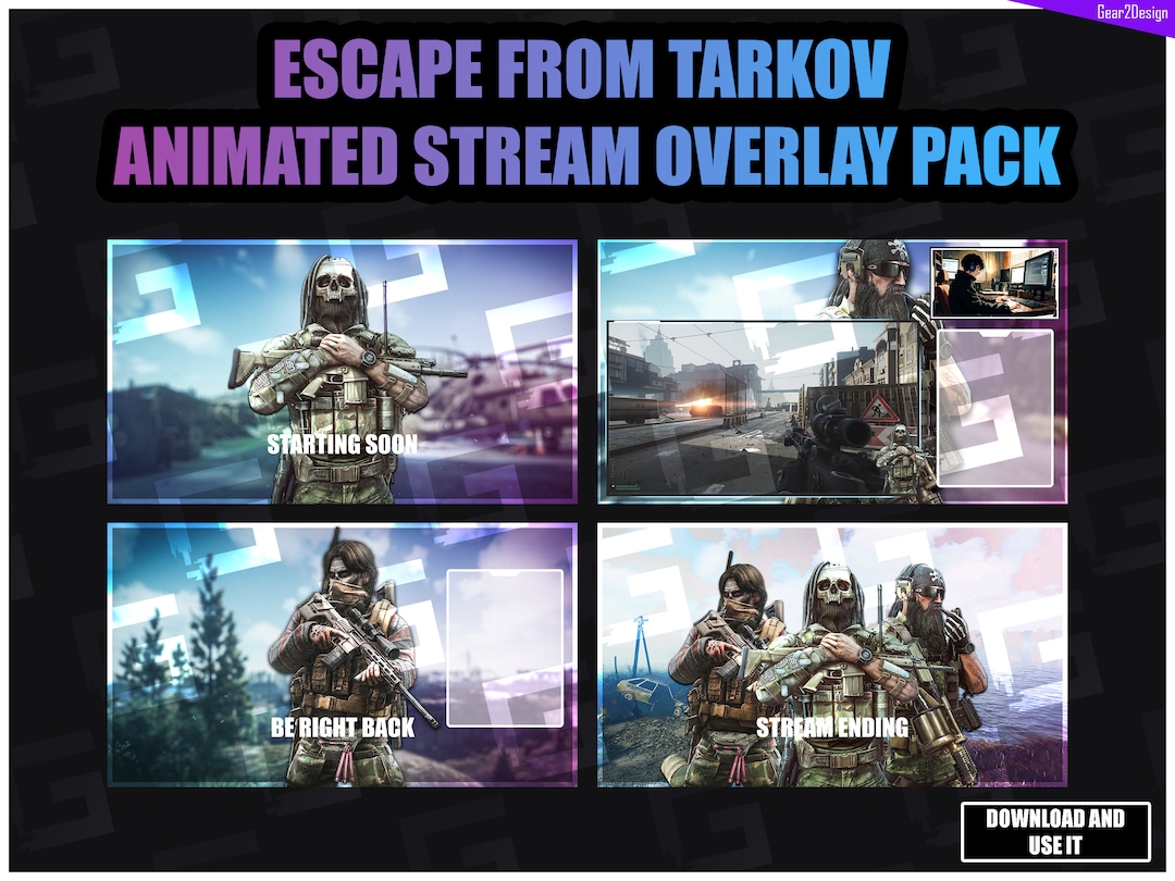 Escape From Tarkov Animated Overlay Pack | Webcam | Panels | HUD ...