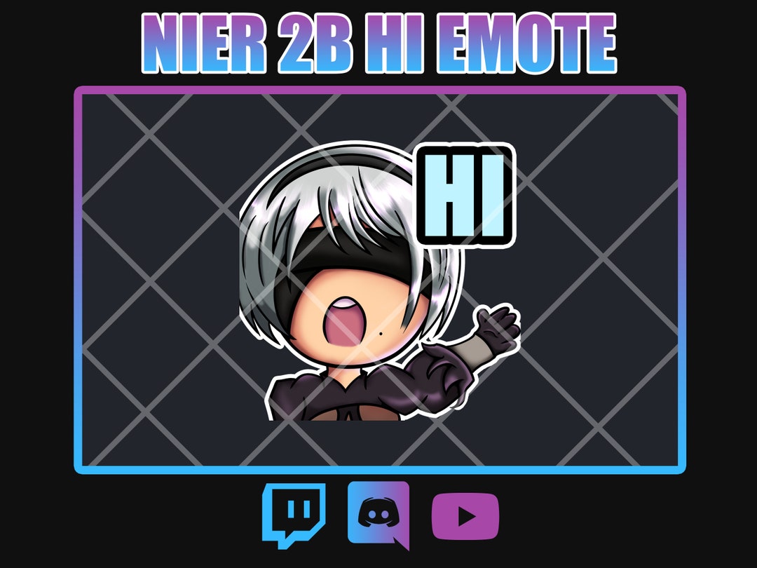 Twitch Emote 2B Nier Nier 2B Emote Hi - Etsy