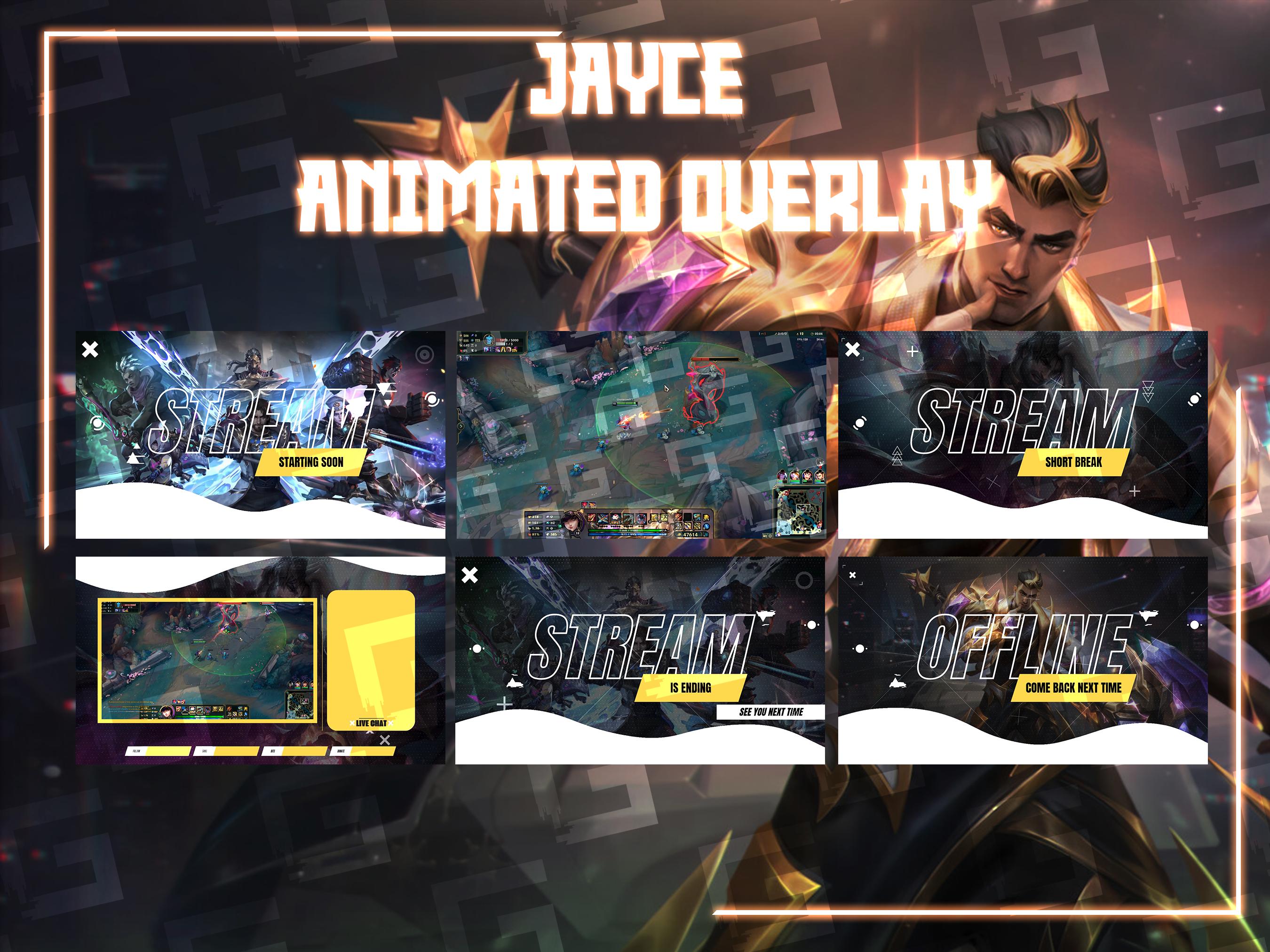 Jayce Animated Stream Overlay Pack | HUD | Webcam | Panels | Animated ...