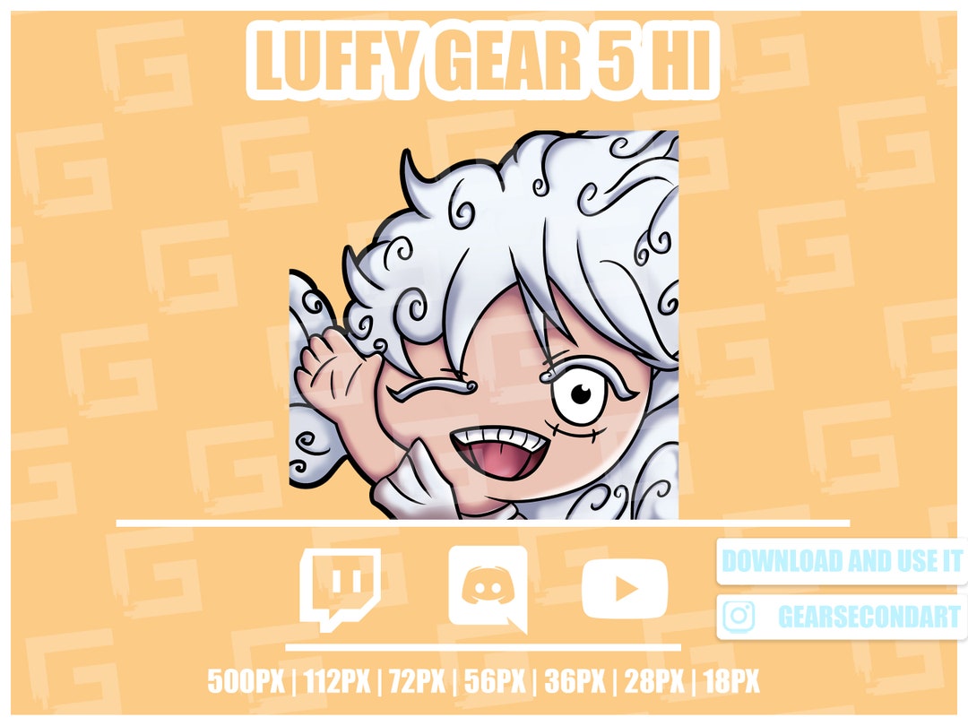 Twitch Emote Luffy Gear 5 One Piece Hi - Etsy