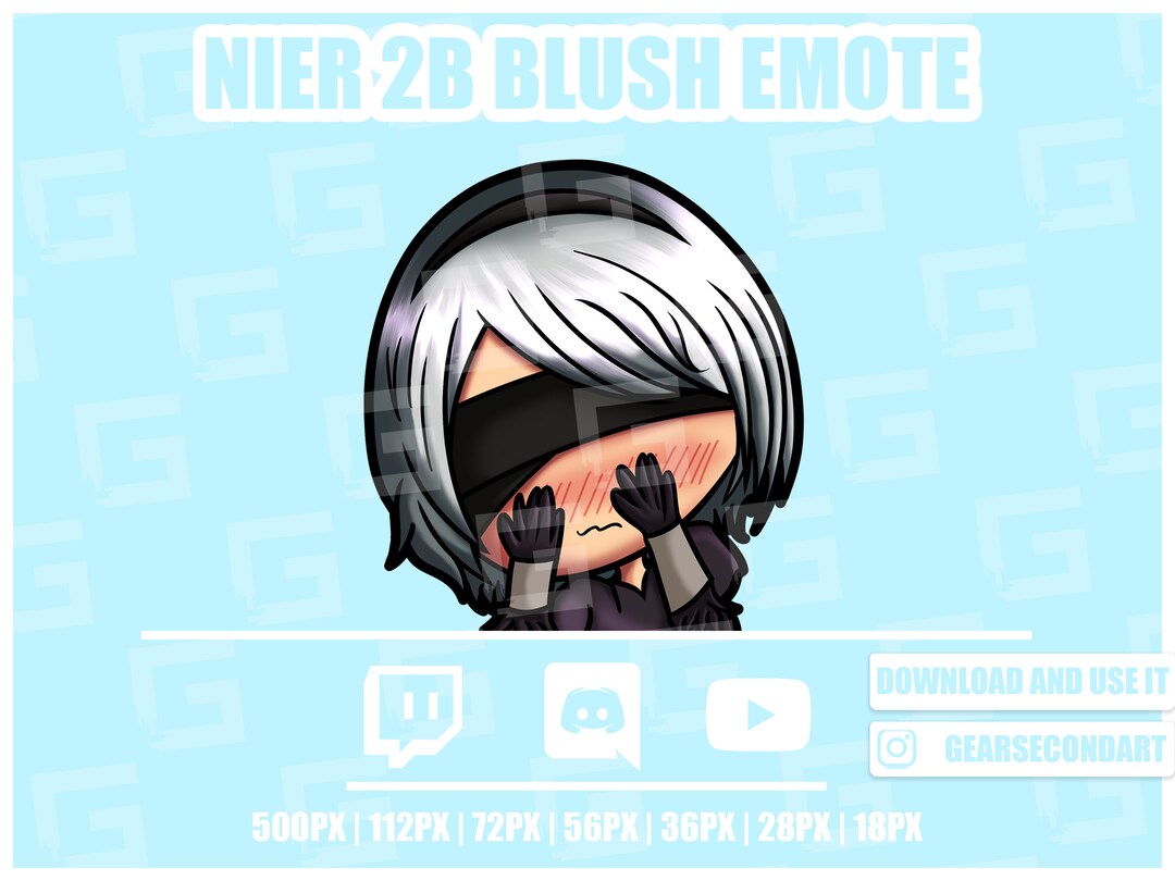 Twitch Emote Nier Yorha 2B Blush - Etsy