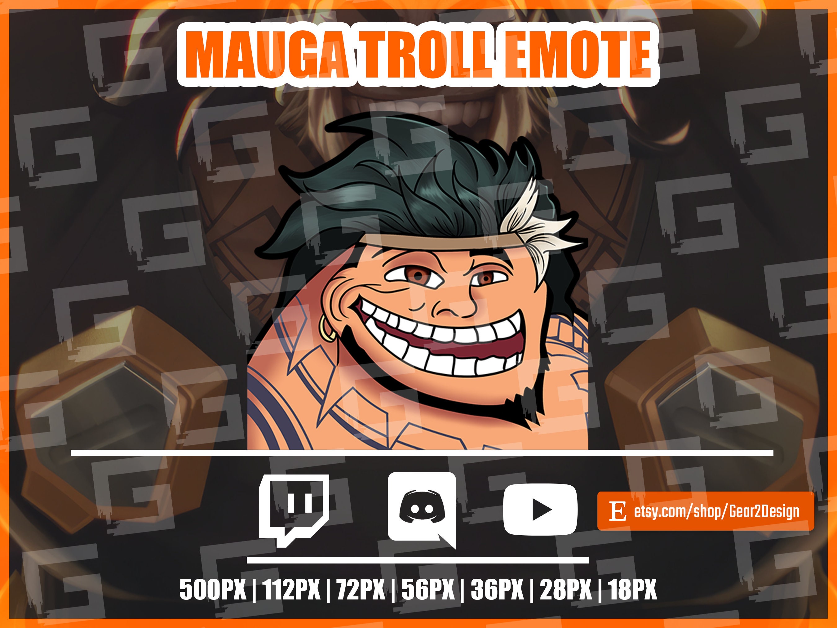 Twitch Emote || Mauga || Troll || Overwatch - Etsy