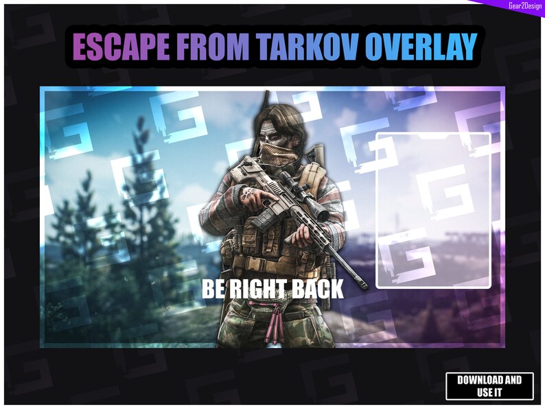 Escape From Tarkov Animated Overlay Pack Webcam Panels HUD Streaming ...