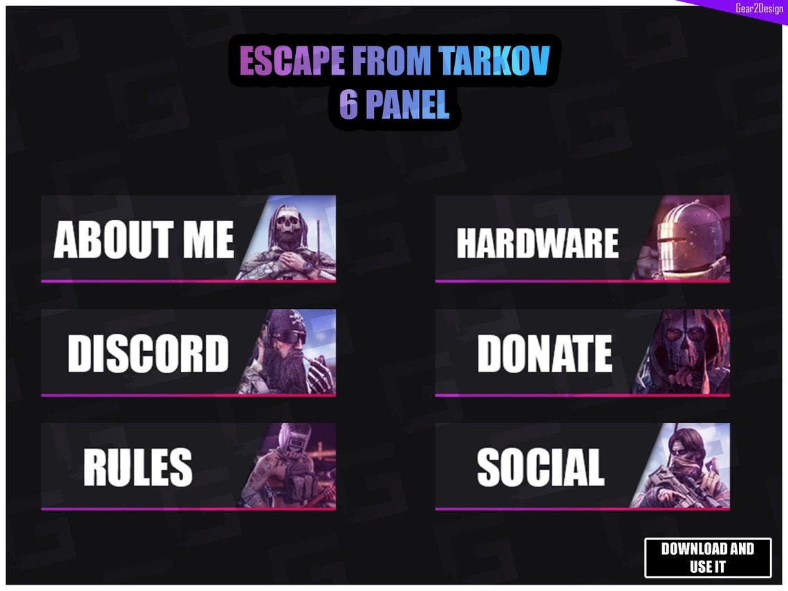 Escape From Tarkov Animated Overlay Pack Webcam Panels HUD Streaming ...