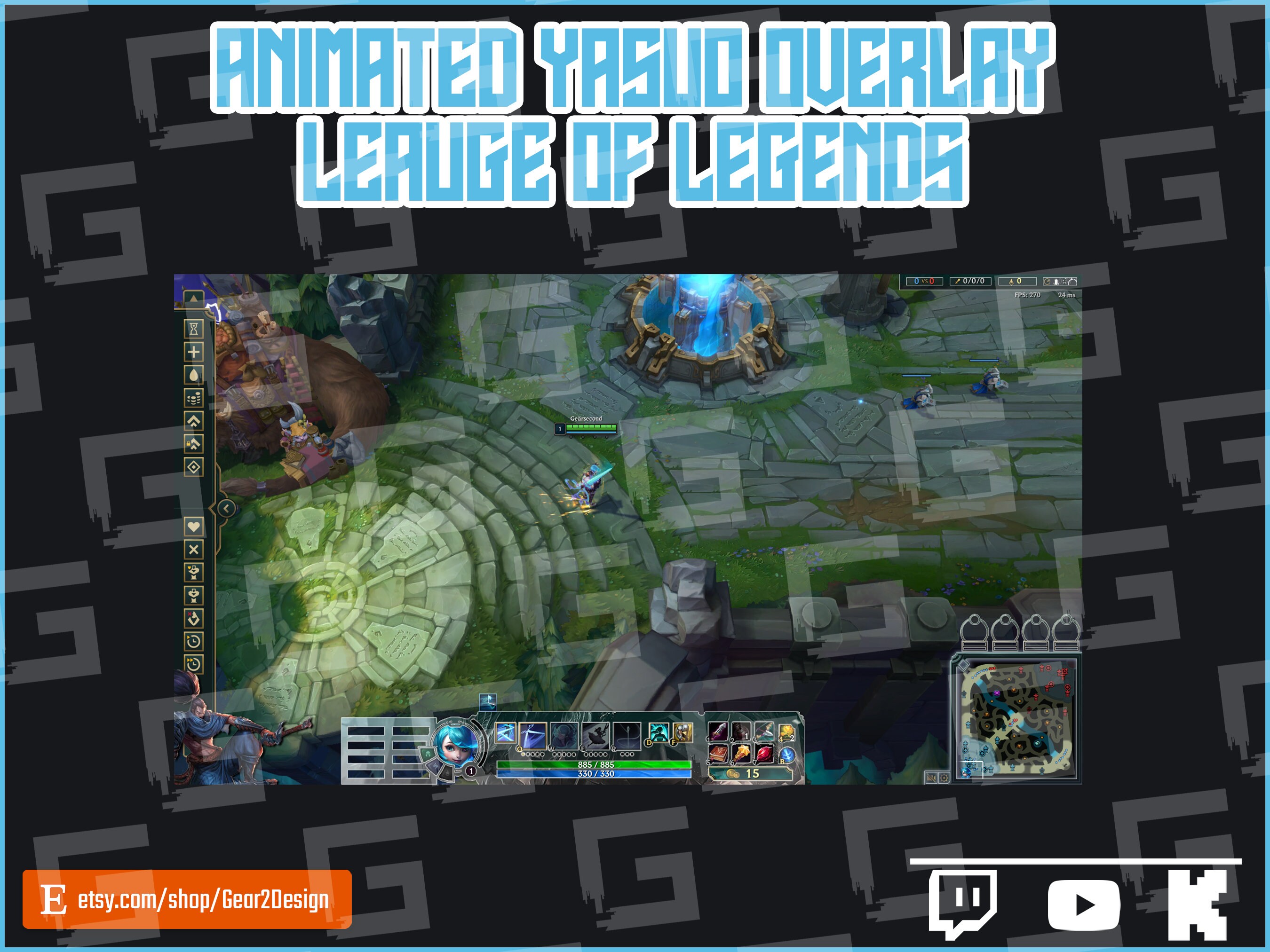 Yasuo Stream Overlay Pack | HUD | Webcam | Panels | Animated | Static ...