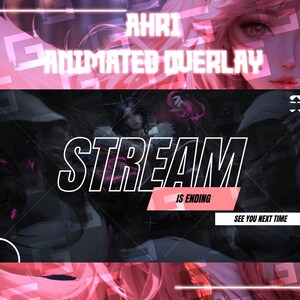 Ahri Animated Stream Overlay Pack | HUD | Webcam | Panels | Animated ...