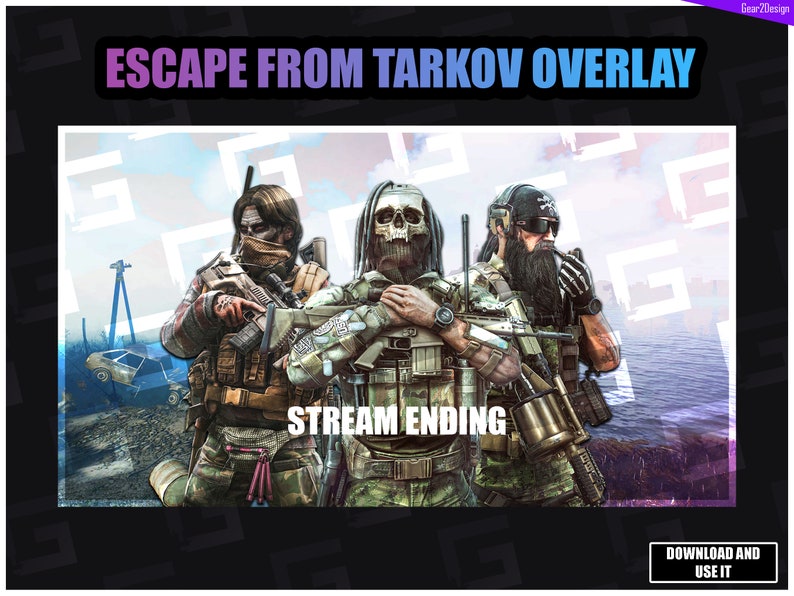 Escape From Tarkov Animated Overlay Pack Webcam Panels HUD Streaming ...