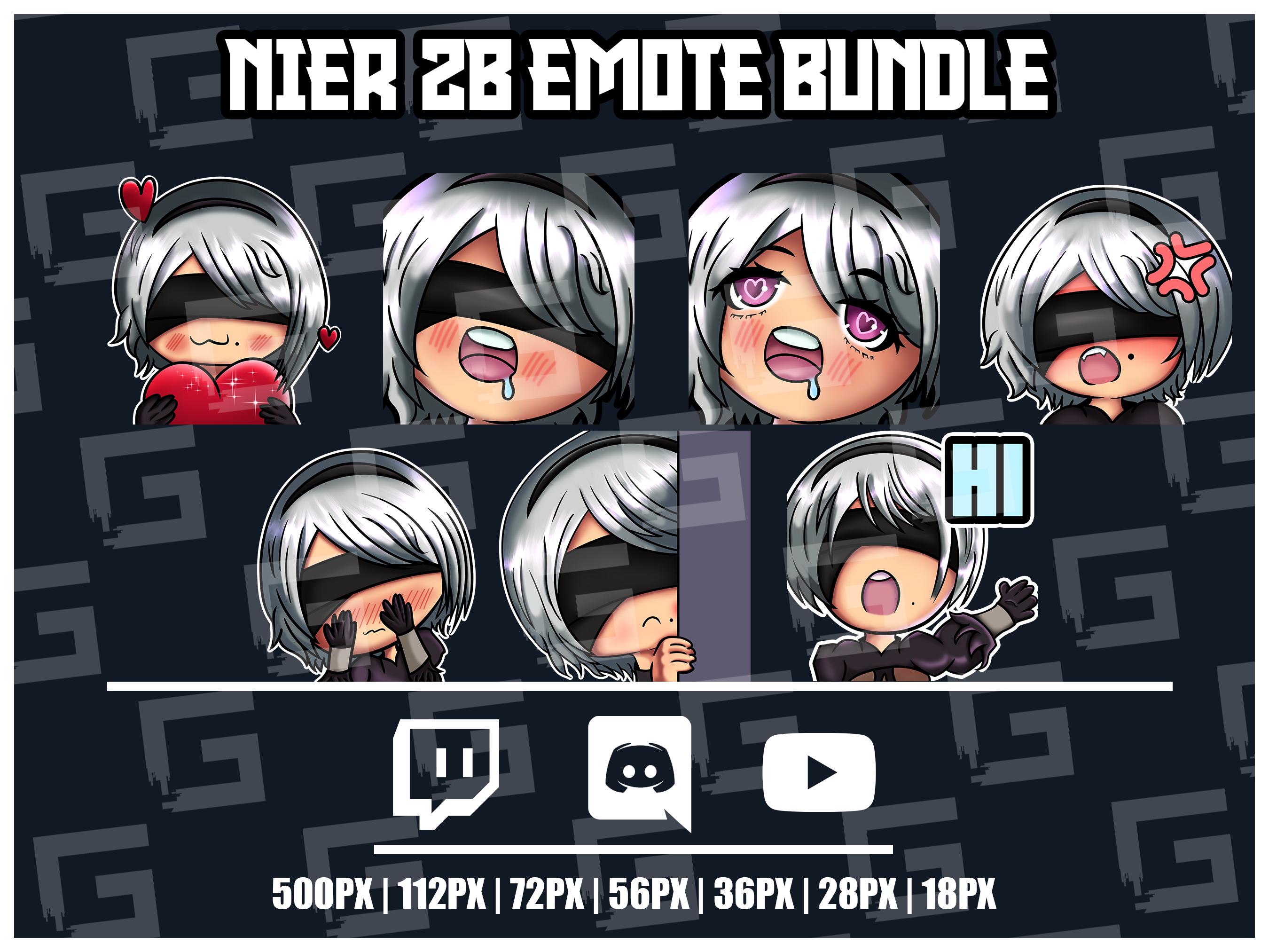Nier 2B Emote Bundle || Twitch Emote || Nier || Yorha || Twitch ...