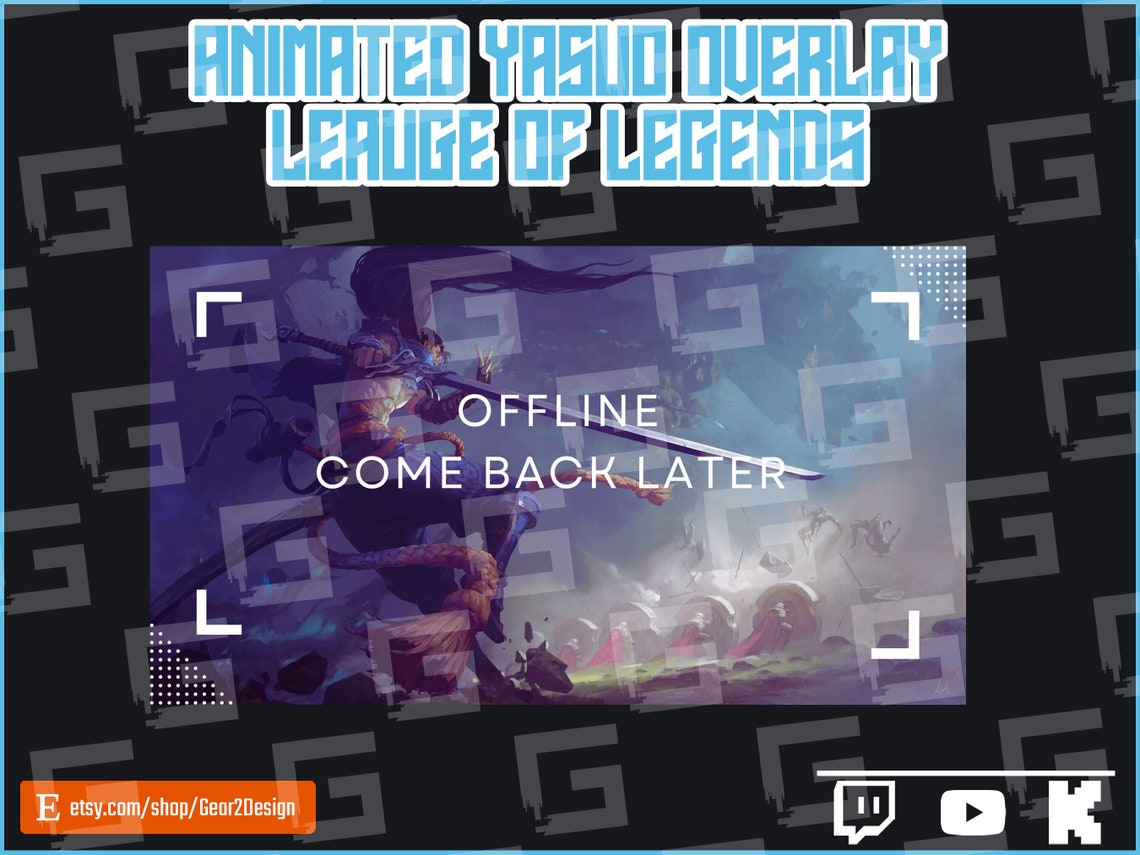 Yasuo Stream Overlay Pack HUD Webcam Panels Animated Static Streaming ...