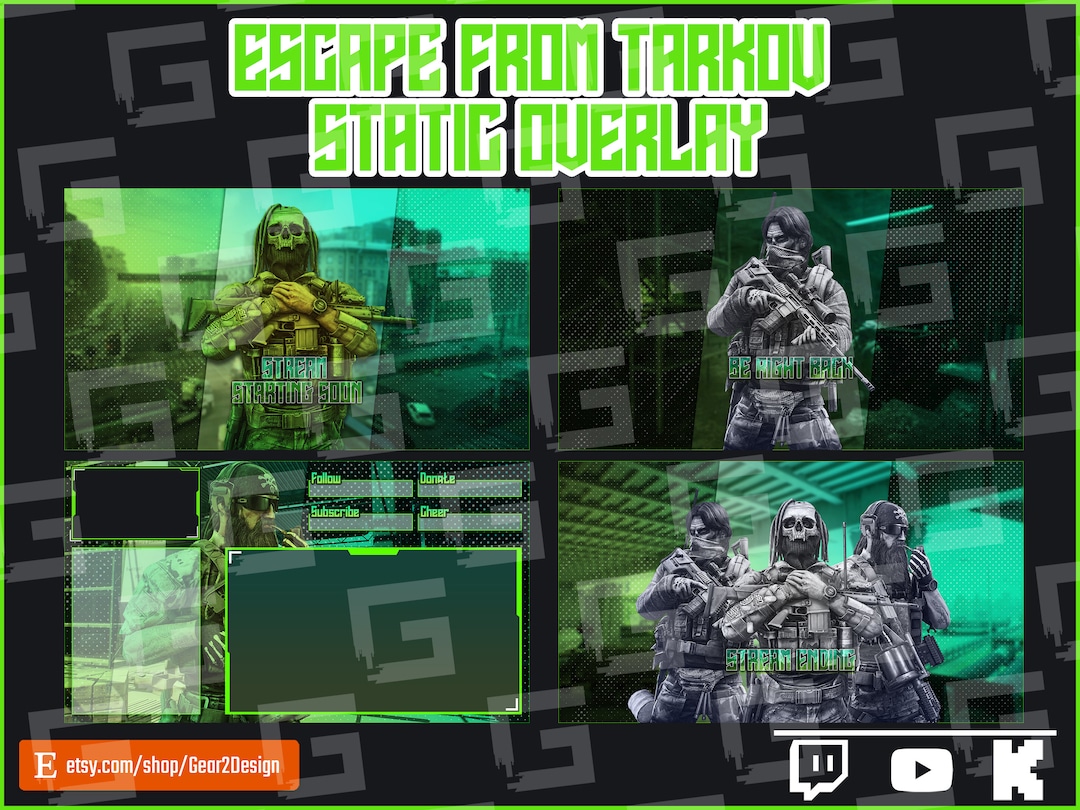 Escape From Tarkov Stream Overlay | Static | Streaming | Webcam | Panels | Twitch Overlay | EFT ...