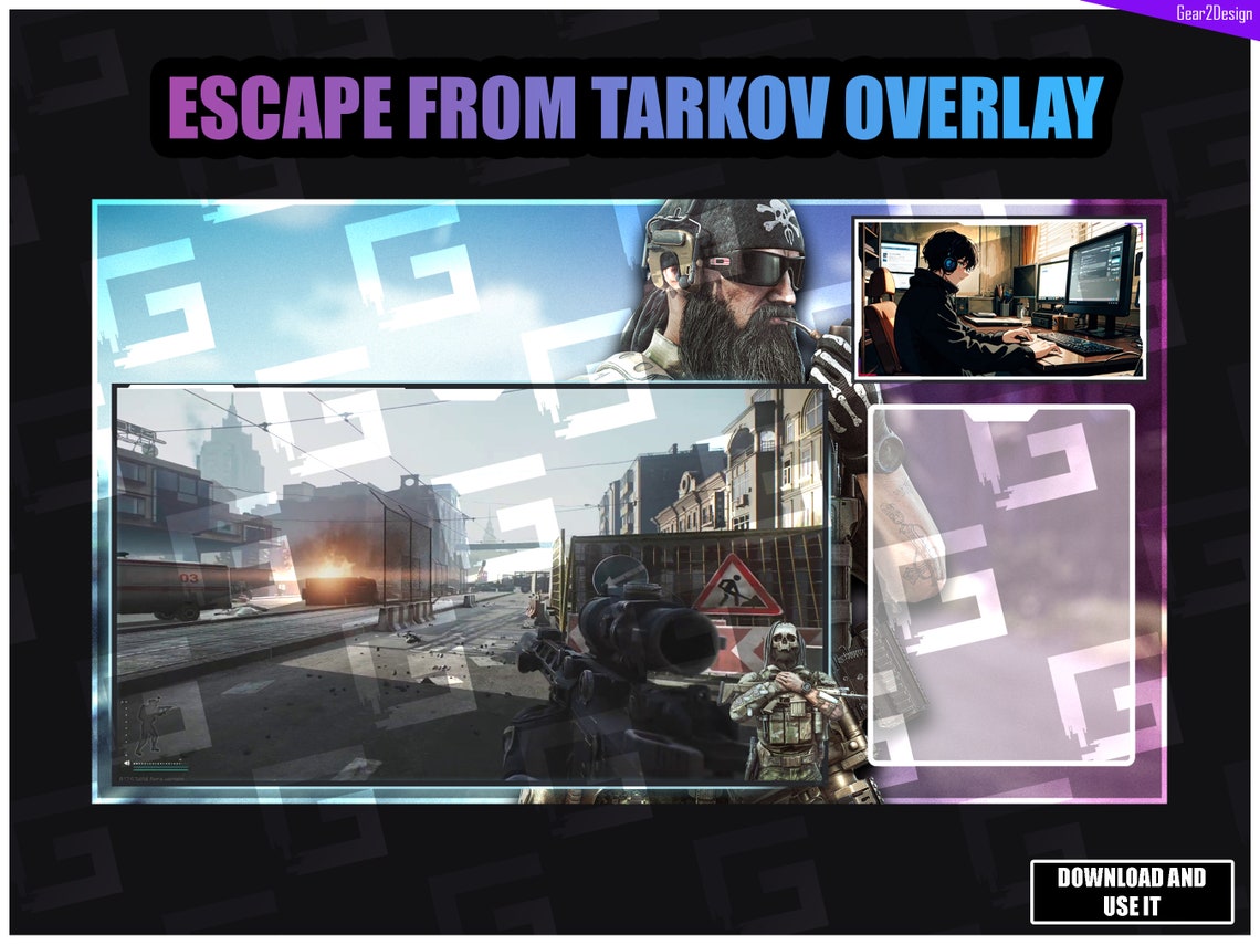 Escape From Tarkov Animated Overlay Pack Webcam Panels HUD Streaming ...