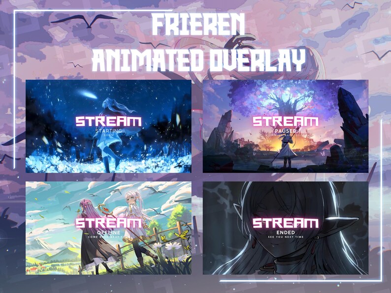 Frieren Animated Overlay | Anime | Twitch | Streaming | Streamer ...