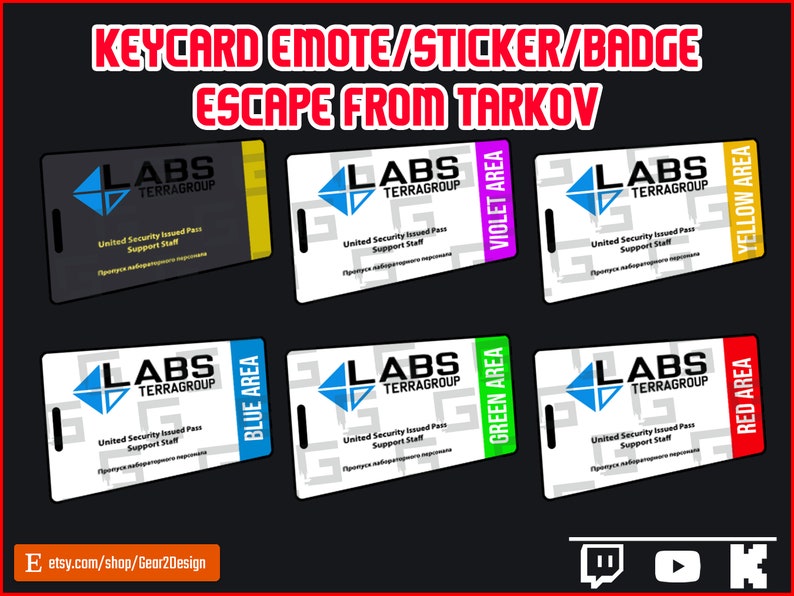 Twitch Emote/badge/sticker || Keycard || EFT || Escape From Tarkov - Etsy