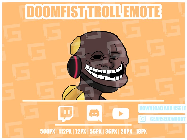 Twitch Emote || Troll || Doomfist || Overwatch - Etsy