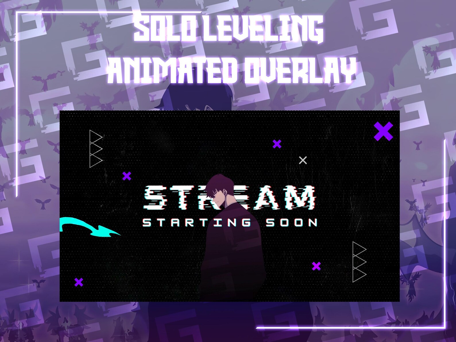 Solo Leveling Animated Streaming Overlay | Glitch | Anime | Twitch ...