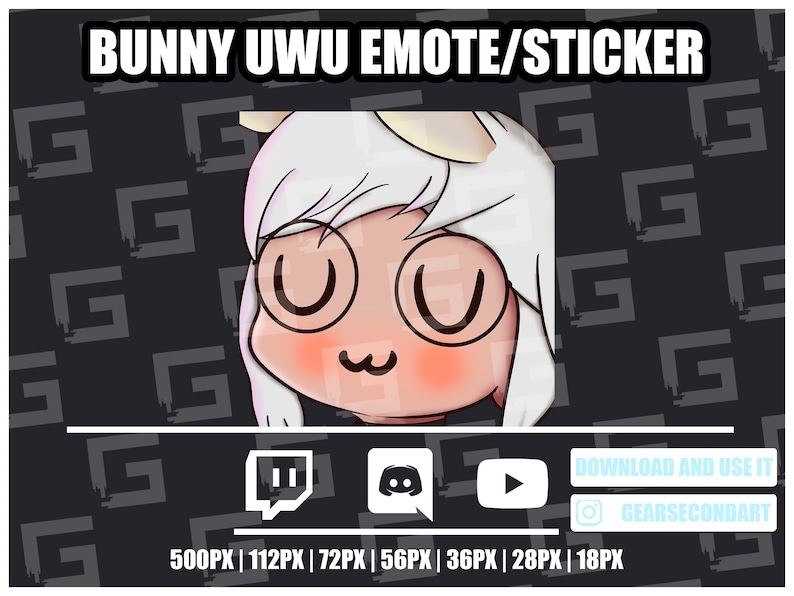 Twitch Emote Uwu Bunny Anime Cute Kawaii - Etsy