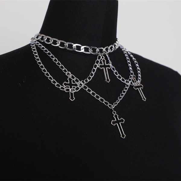 Cross Choker - Etsy