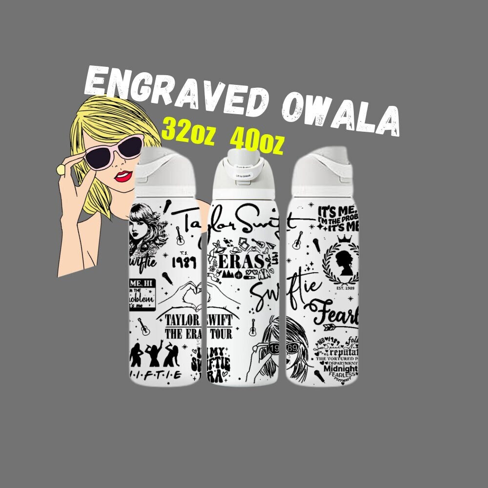 Full Wrap Swiftie Taylor Swift Engraved Water Bottle Owala Freesip - Etsy