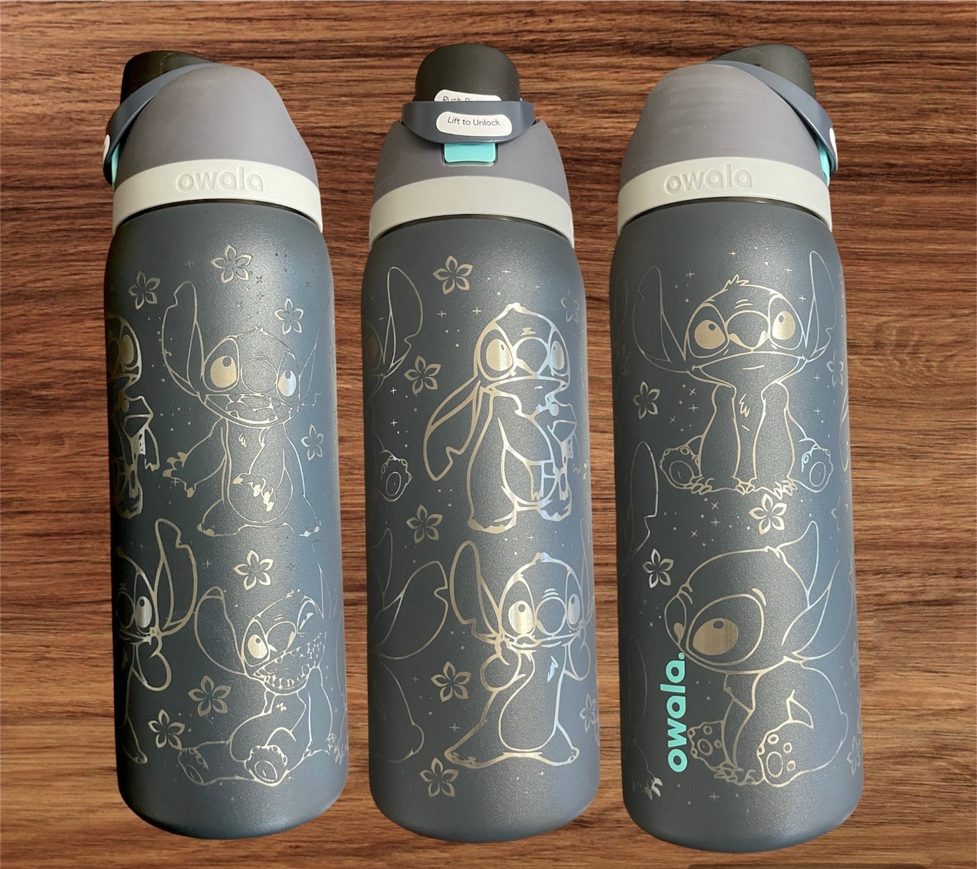 Full Wrap Disney Lilo and Stitch Engraved Water Bottle Owala Freesip - Etsy