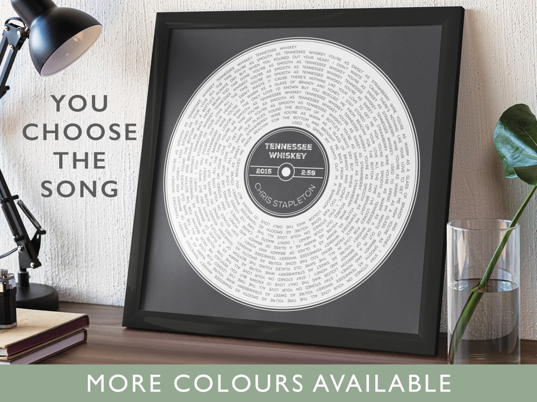 Song Lyrics Record Print Digital Download • Personalised Music Art Gift ...