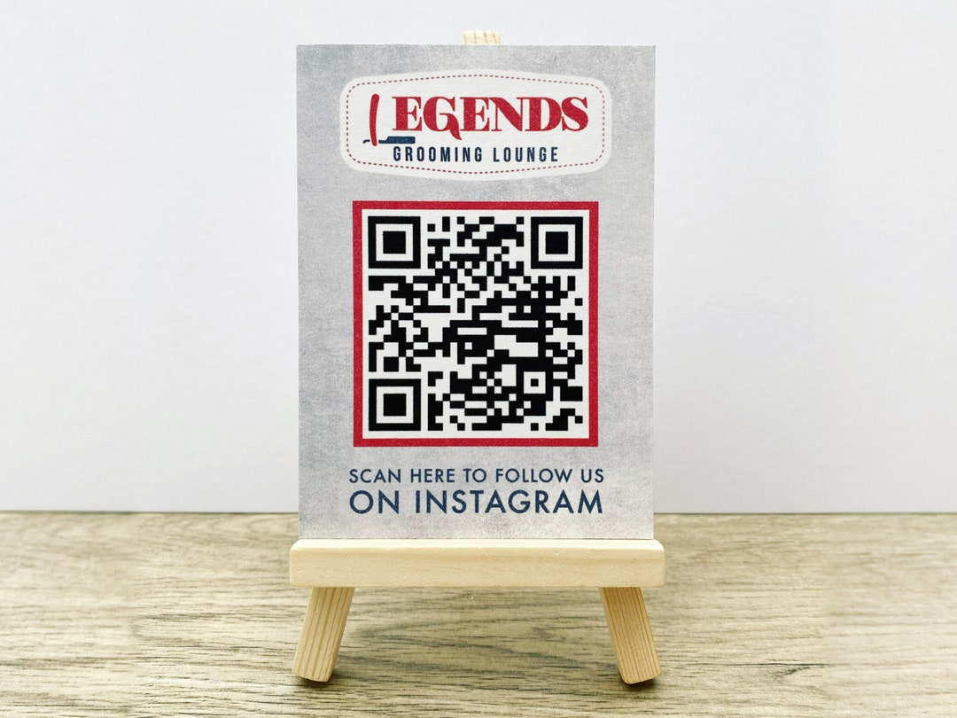 Logo Branded Social Media QR Code Sign Personalised • Small Business ...