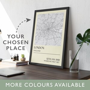 Personalised Map Art Print • Custom Map of Your Chosen Location ...