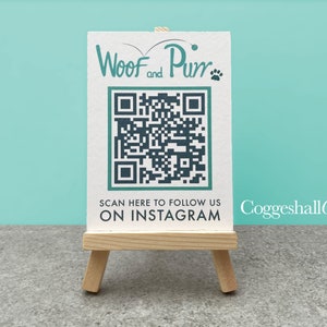 Logo Branded Social Media QR Code Sign Personalised • Small Business ...