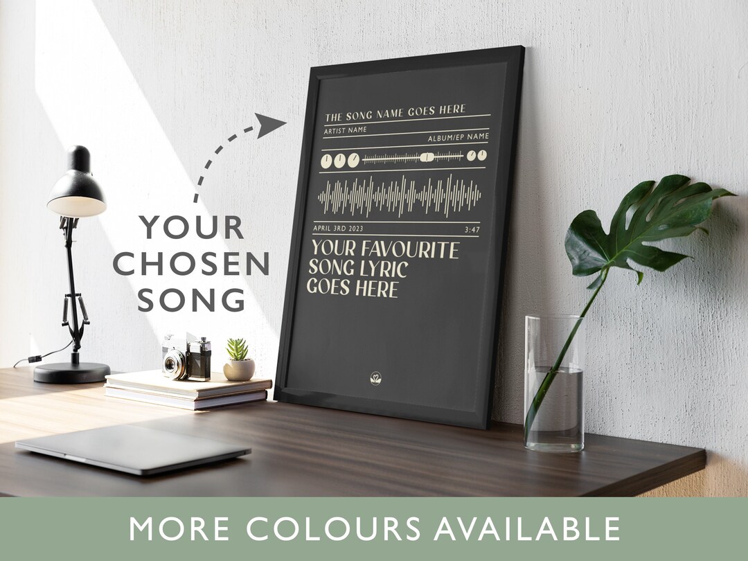 Personalised Song Lyrics Art Print: Custom Music Gift (digital Download ...
