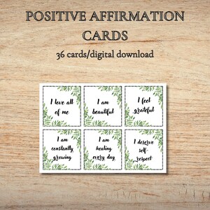 36 Positive Affirmation Cards Printable, Affirmation Cards Digital ...
