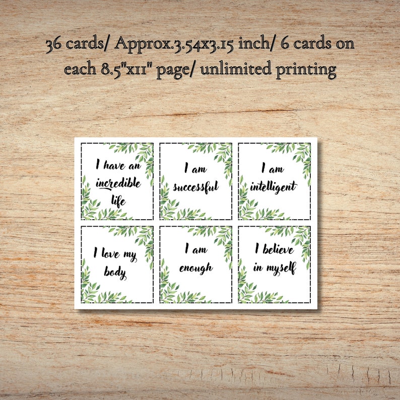 36 Positive Affirmation Cards Printable Affirmation Cards - Etsy