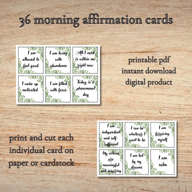 36 Positive Affirmation Cards Printable, Affirmation Cards Digital ...