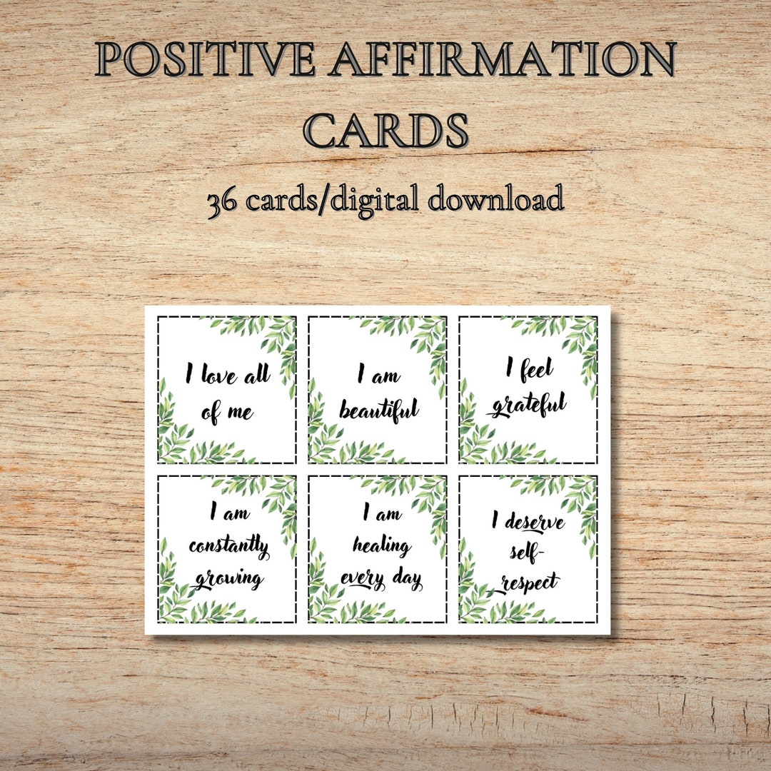36 Positive Affirmation Cards Printable, Affirmation Cards Digital ...