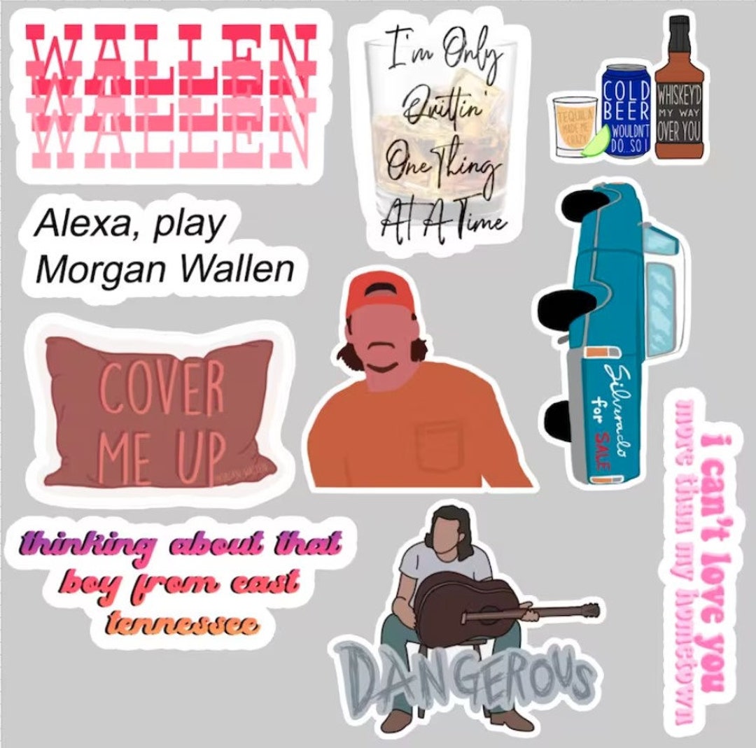Morgan Wallen Vinyl Sticker Pack Laptop Stickers Gifts for - Etsy