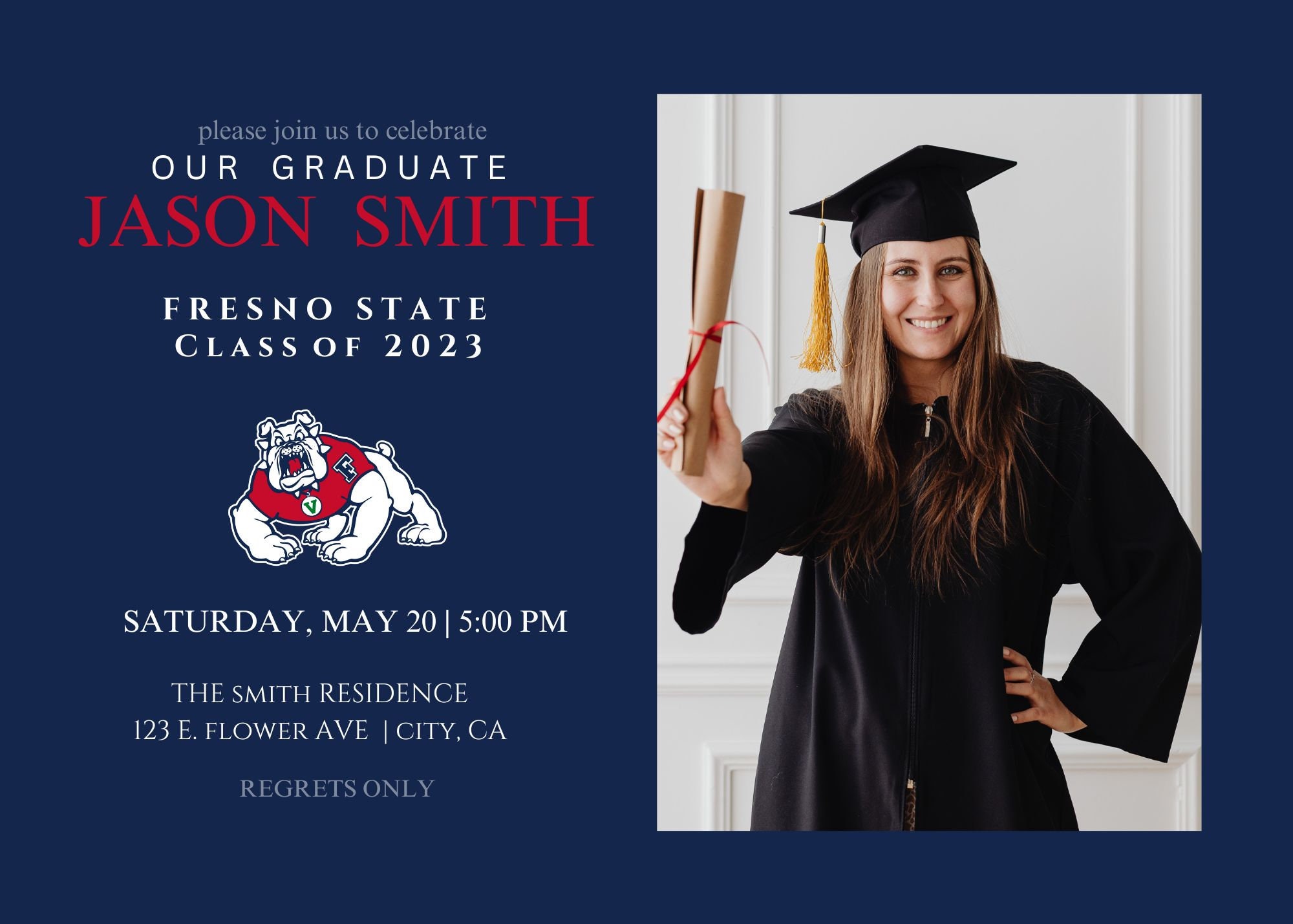 Fresno State Graduation, Graduation Party Invitation, Graduation ...