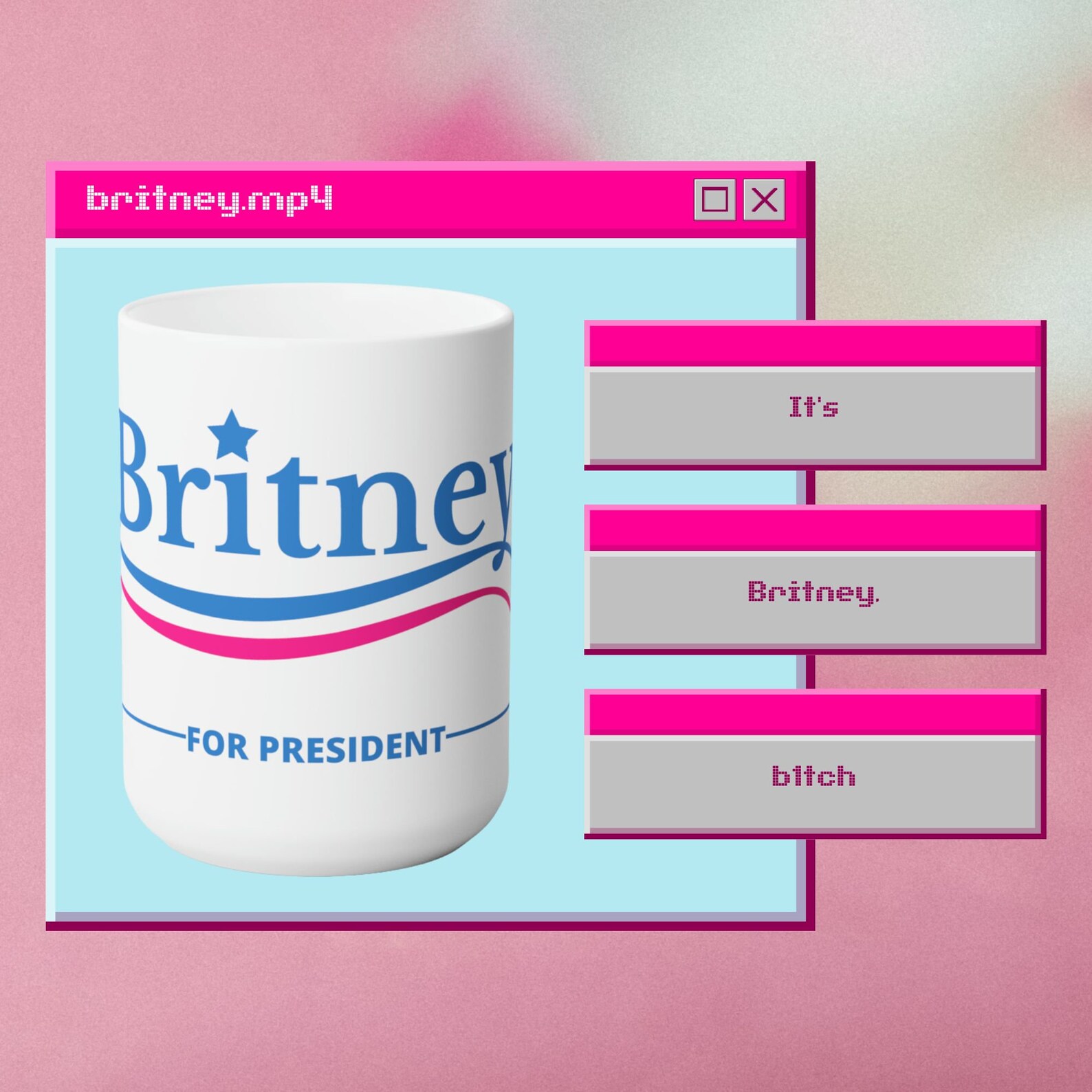 Britney for President Slogan Mug 15oz, Britney Knives, Pop Culture ...