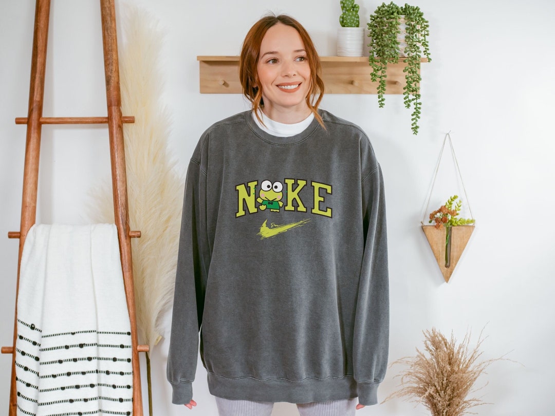Kawaii Frog Character Garment-dyed Sweatshirt, Cute Kawaii Inspired ...