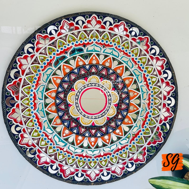 Clay Mandala Art | Lippan Artwork 14 Inch Board | 3D and Mirror Art ...