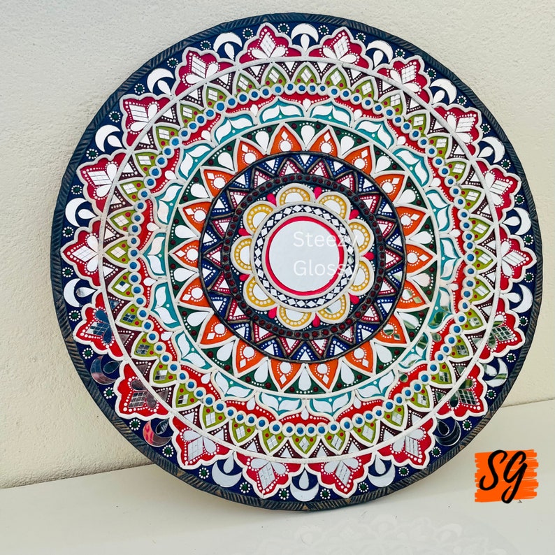 Clay Mandala Art | Lippan Artwork 14 Inch Board | 3D and Mirror Art ...