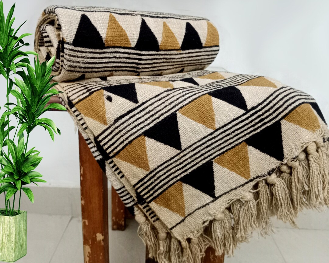 Premium Handmade Sofa Throw Hand Block Print Cotton Throw Blanket Sofa ...