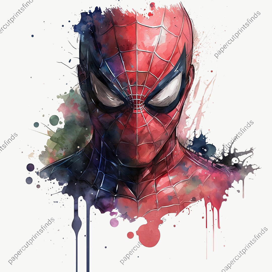 Spider-man Watercolor Portrait, High-resolution Digital Download - Etsy