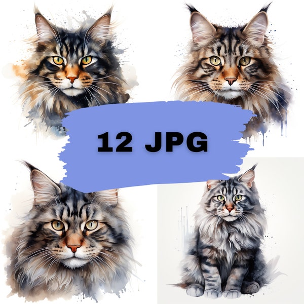 Cat Watercolor Art - Etsy