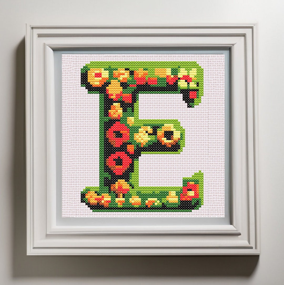 Letter E Cross Stitch - Etsy