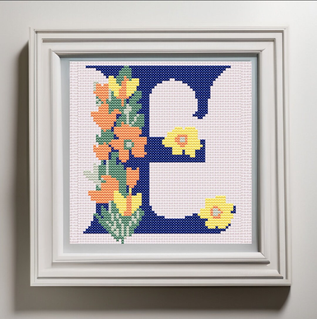 Letter E Cross Stitch - Etsy