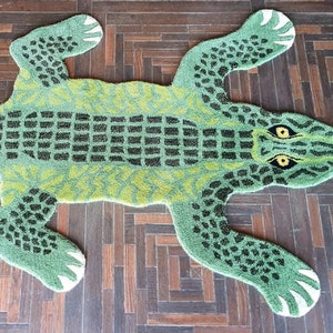 Crocodile / Alligator Hand Tufted Area Rug for Kids, Living Room ...