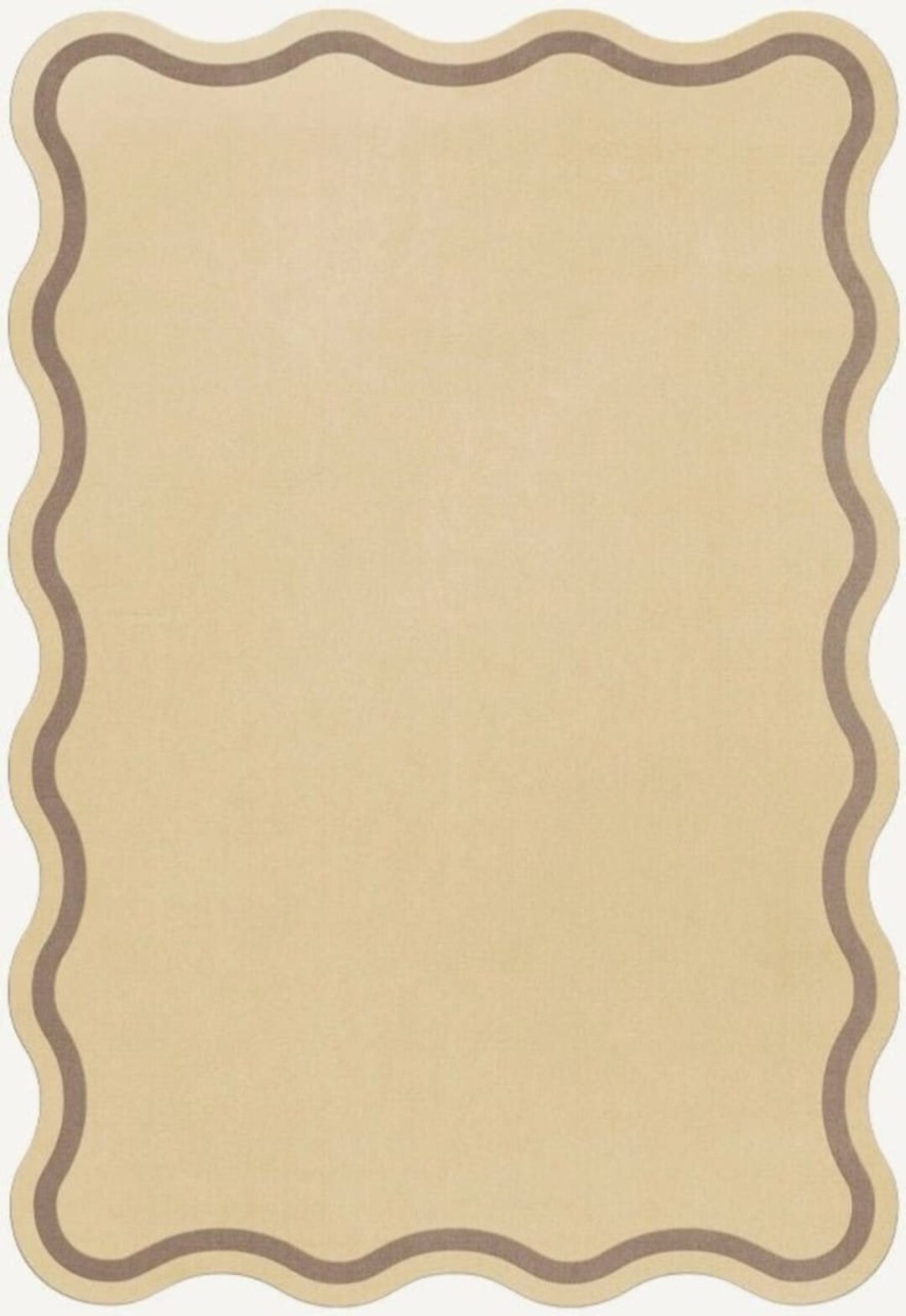 Scallop Wavy Shaped Hand Tufted Irregular Solid Color Large Area Rug ...