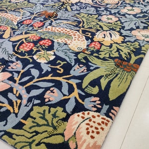 Hand Tufted Strawberry Thief Floral Area Rug for Home Decorative ...